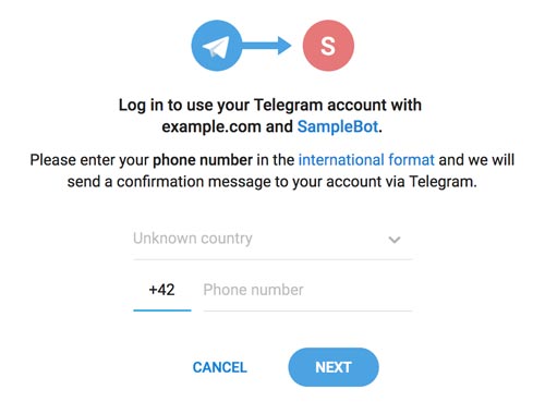 Telegram Login Widget Telegram Login Widget